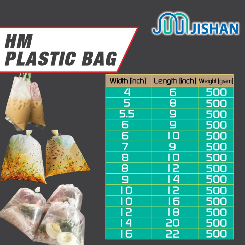 [500g] CHEAPEST HM Plastic Bag / Sheet for HOT FOOD/Plastik Beg Bungkus ...