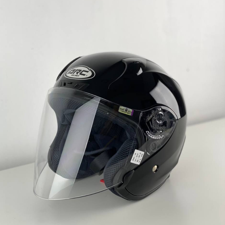 ARC XR Black Gloss Open Face Helmet 💯 ORIGINAL | Shopee Malaysia