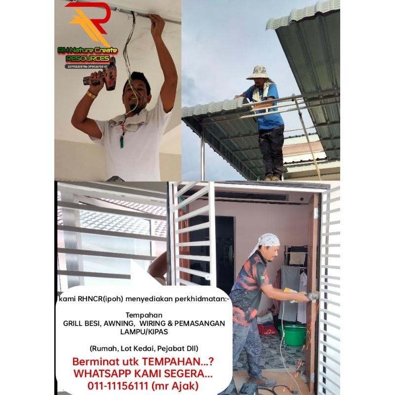 GRILL pintu pagar sliding door tingkap AWNING LAMPU KIPAS SYILING untuk ...