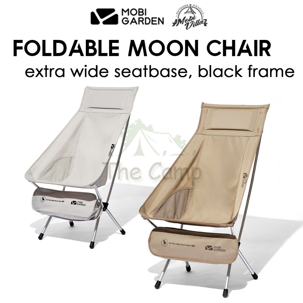 Mobi Garden Portable Moon Chair with Head Rest Outdoor Folding Foldable ...