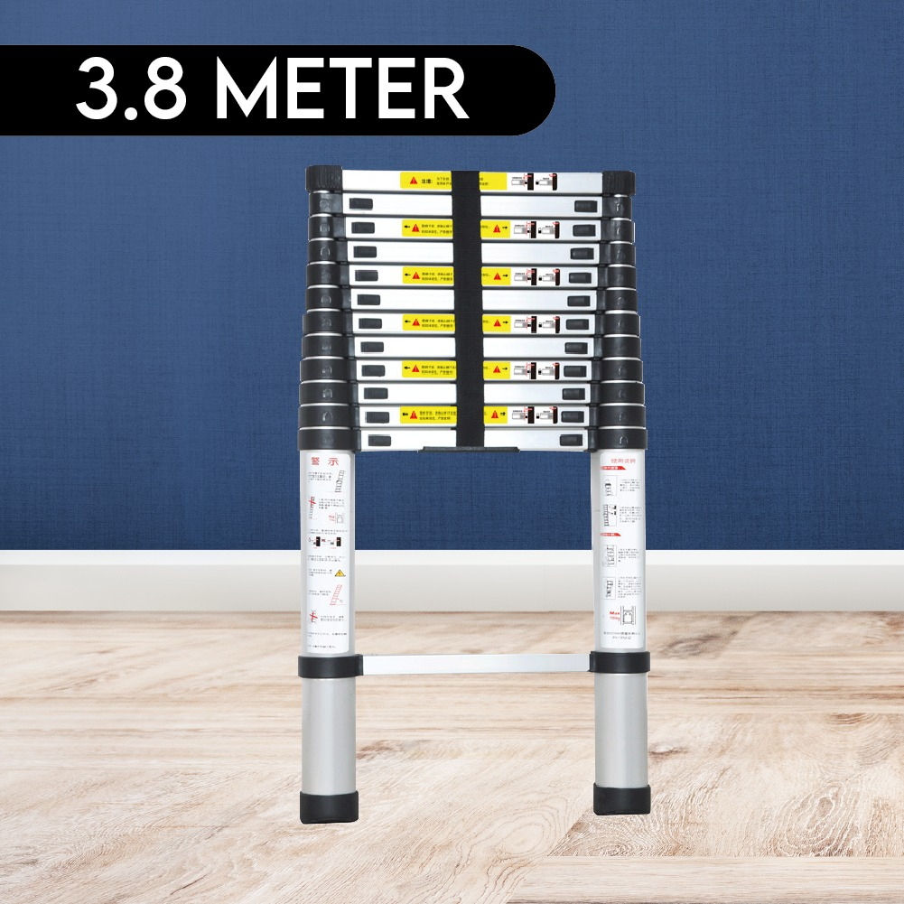 Tangga lipat ladder Heavy Duty Aluminium Extension ladder Telescopic foldable Ladder Single ...