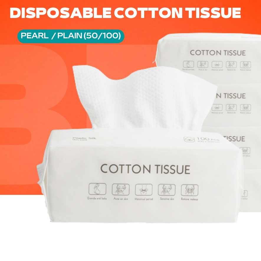【100pcs】 Cotton Tissue Disposable Facial Tissue for Adults and Children ...