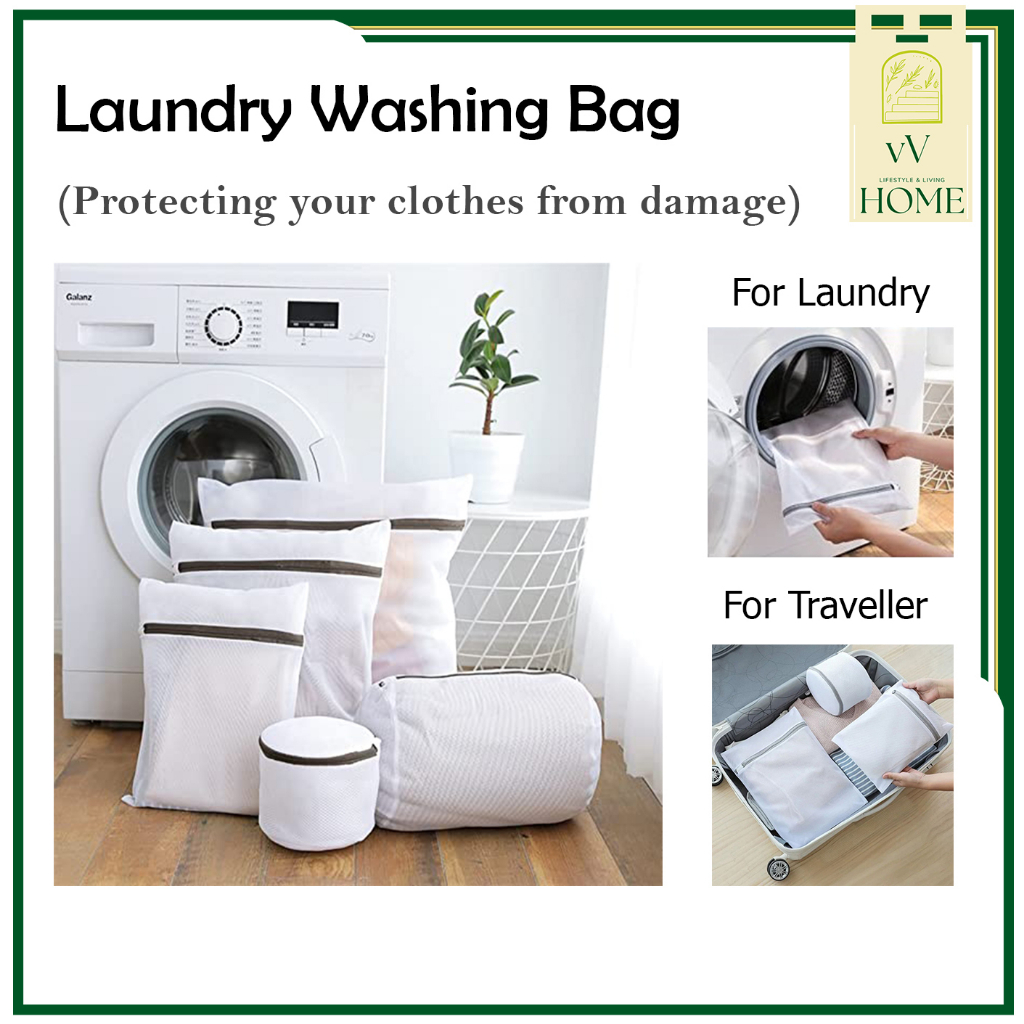 Mesh Net Washing Bag with Zip / Laundry Bag for Washing Machine / Wash ...