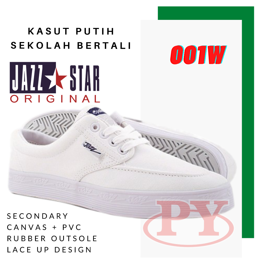 407-001W/407-101W - KASUT SEKOLAH JENAMA PALLAS KASUT PUTIH BERTALI ( SCHOOL SHOE LACE WHITE ...