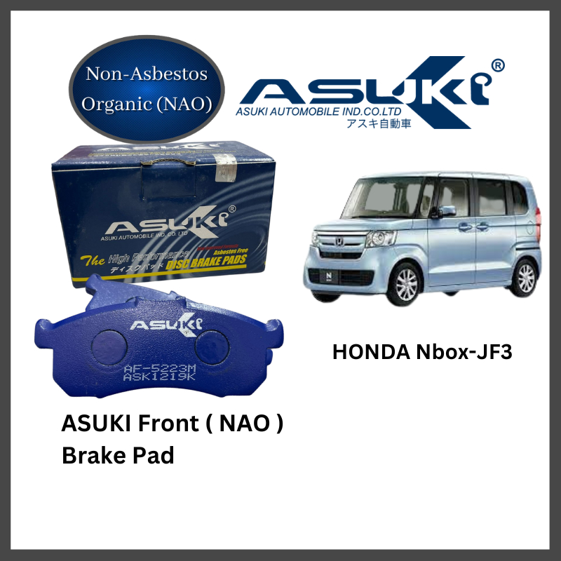 ASUKI Non-Asbestos Organic (NAO) Front Brake Pad Honda N Box JF3 2014 ...