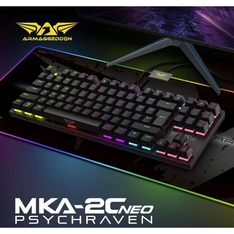 ARMAGEDDON MKA-2C NEO PSYCHRAVEN 87KEY MECHANICAL GAMING KEYBOARD MULTI ...