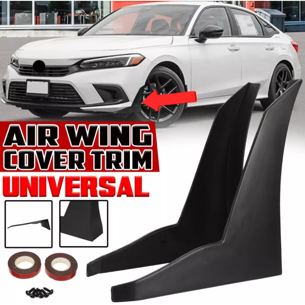 2Pcs Universal Diffuser Winglet Air Wing Cover Trim Car Front Side ...