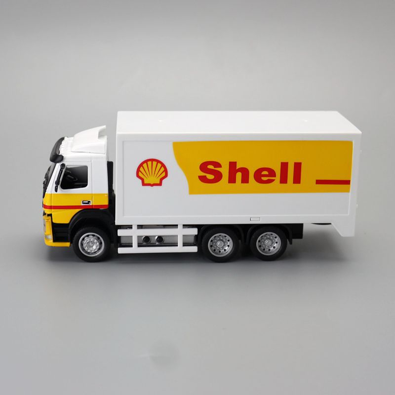 SHELL 1:72 Diecast Model Toy Volvo courier Truck Replica Pull Back With ...