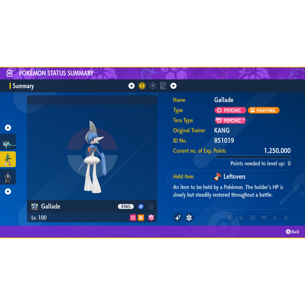 Pokemon Scarlet & Violet - 6IV Shiny Gallade [Tera Raid Build] | Shopee ...