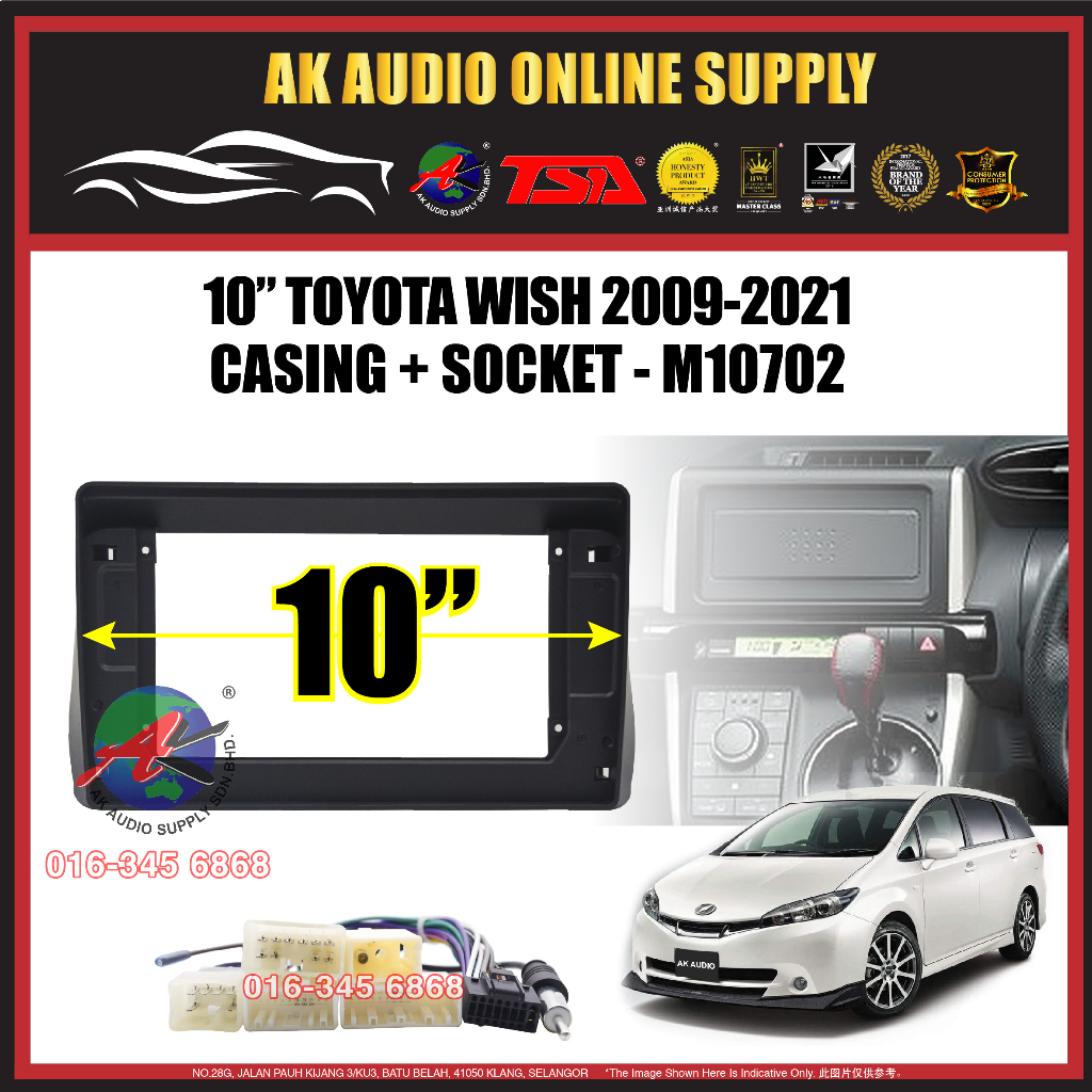 Toyota Wish 2009 - 2021 Android Player 10" Inch Casing + Socket -M10702 ...