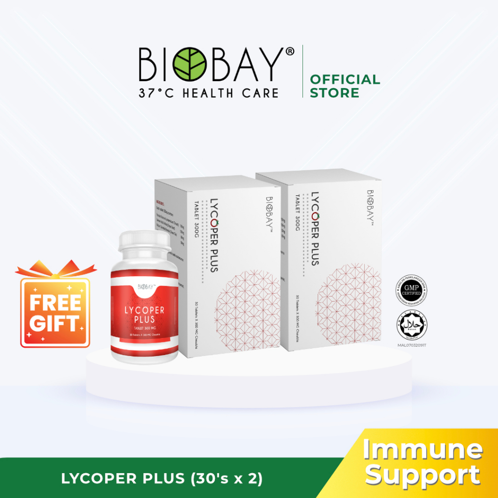 BIOBAY Lycoper Plus (30's x 300mg) Vege Capsules 4 in 1 Anti-aging with ...