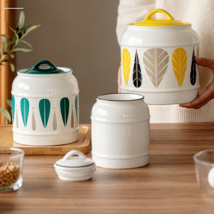 [soossuun] Nordic Ceramic Sealed Storage Jar With Lid | Shopee Malaysia