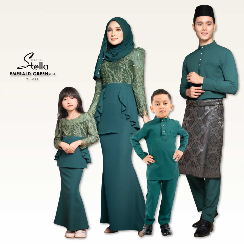 Terbaru Baju Raya 2023 | STELLA | EMERALD GREEN | Sedondon Family Baju ...