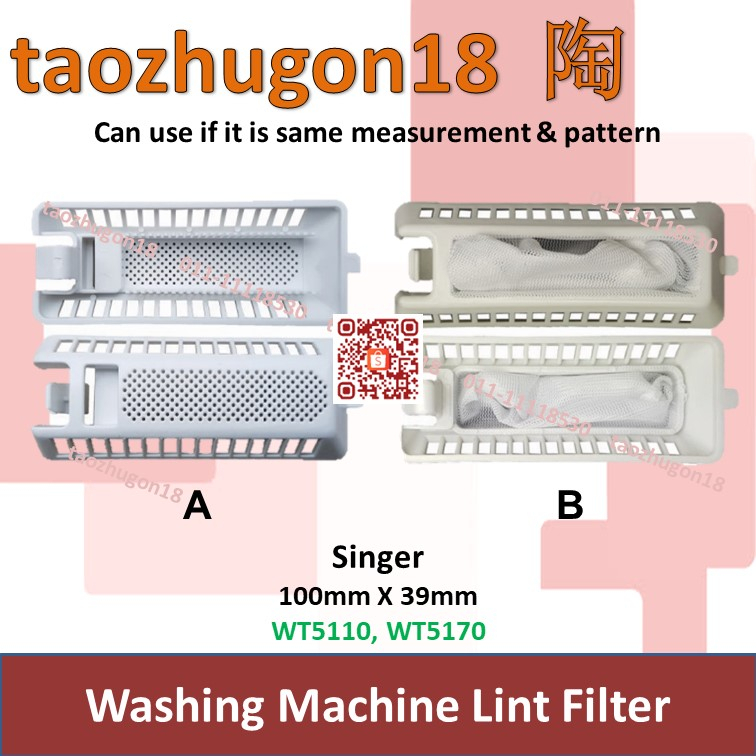 Singer FT708 Washing Machine Lint Filter Dust Bag Penapis Mesin Basuh ...