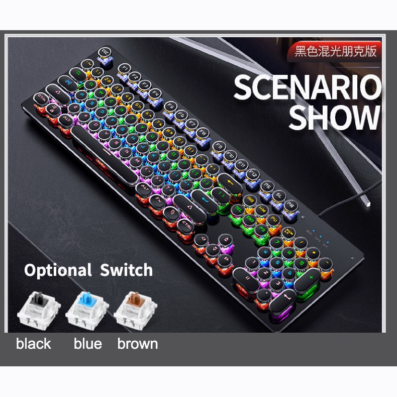 Yindiao ZK-4 Mechanical Gaming Keyboard 104-keycap RGB Wired Keyboard 3 ...