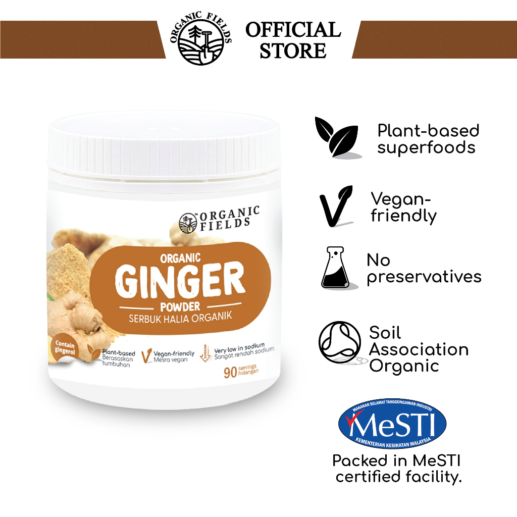 ORGANIC FIELDS Organic Ginger Powder 180gm | Superfood | Gingerol ...