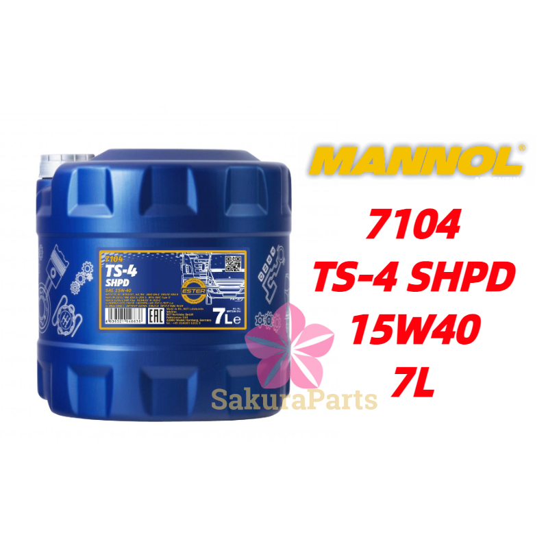 Mannol 7104 TS-4 SHPD Extra ESTER 15w40 Semi Synthetic Engine Oil 7L ...