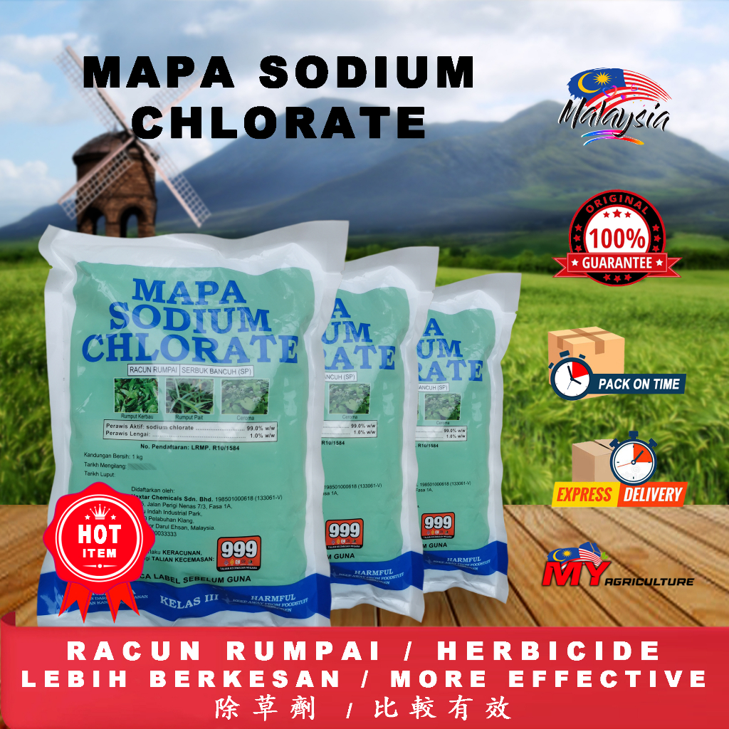 HEXTAR MAPA SODIUM CHLORATE RACUN RUMPAI RUMPUT BULUH HERBICIDE (1KG ...