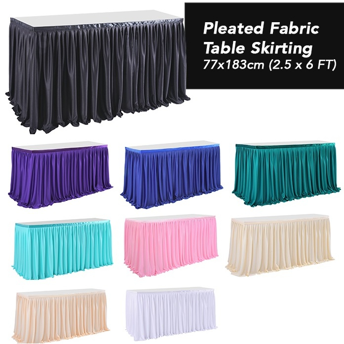 Pleated Table Skirting Meja Hotel Pleat Wedding Deco Banquet Skirt ...
