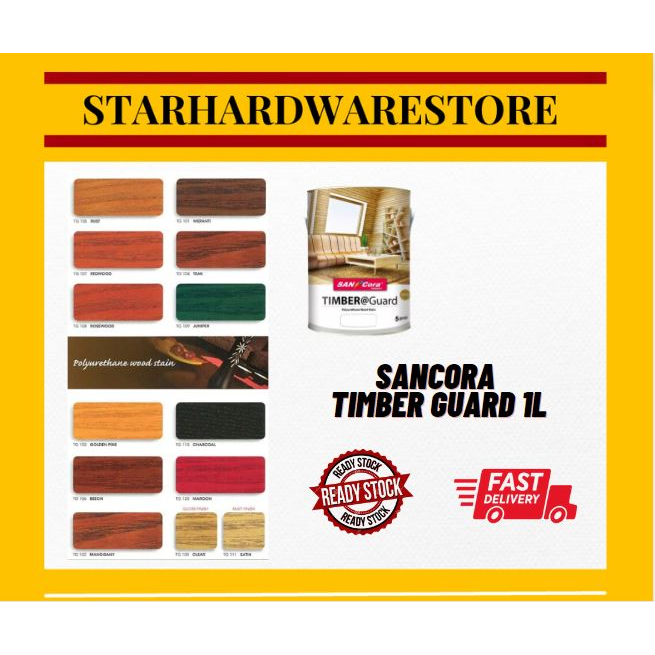 🌟READY STOCK🌟 1lt SANCORA TIMBER@Guard Wood Stain Varnish / Wood ...