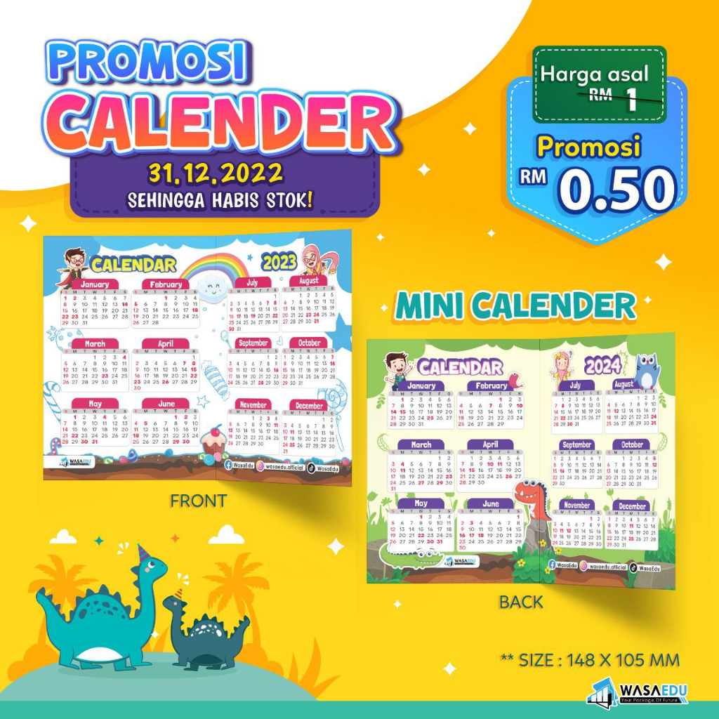 Wasapower - Kalendar Mini 2023 | mini calendar 2023 | kalendar freegift ...