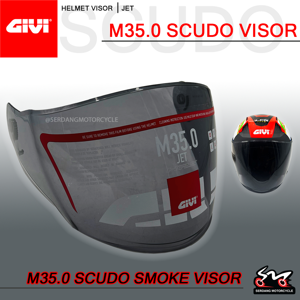 GIVI Visor Helmet M35.0 Scudo Smoke Visor Black Cermin Topi Motor ...