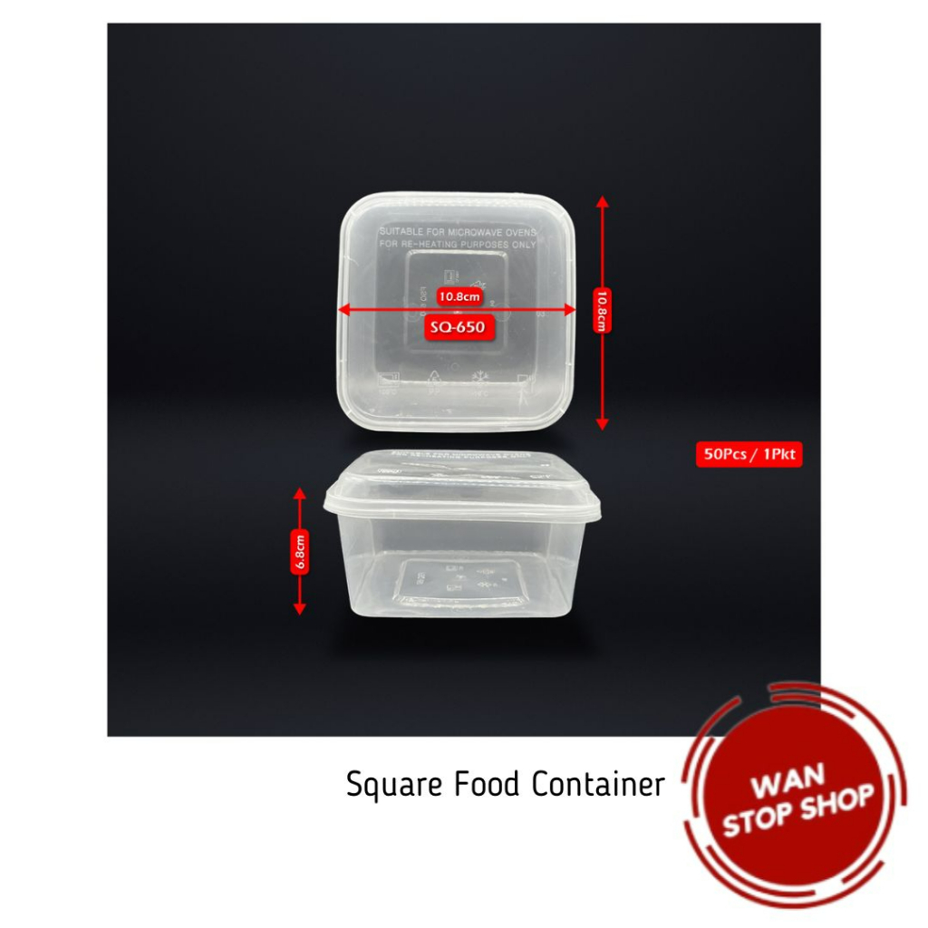 Square Food Container Disposable Plastic Container Plastic Storage Food ...