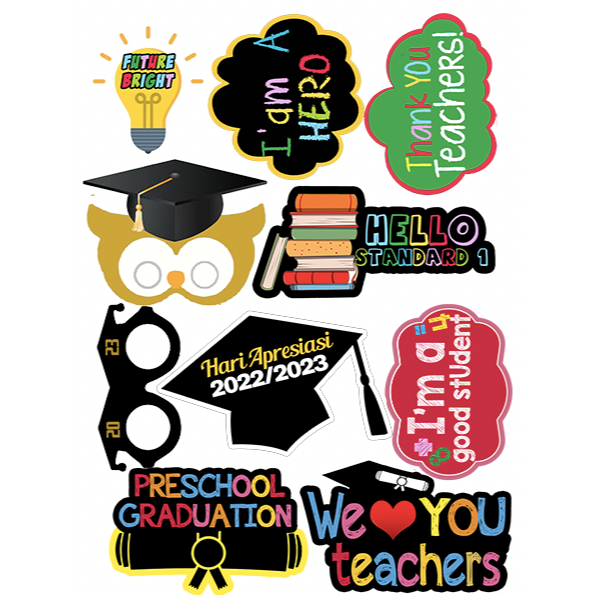 Pre school graduate props 10pcs tadika taska props grad | Shopee Malaysia