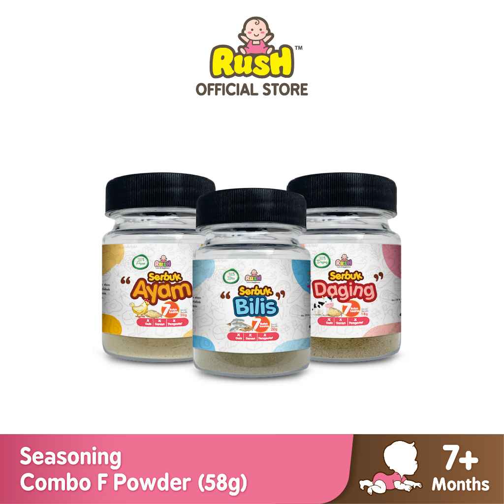 Rush Baby Seasoning Powder Combo F (Chicken 20g, Anchovies 20g, Meat ...