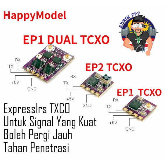 Happymodel EP1 TCXO/EP2 TCXO/EP1 Dual TCXO 2.4GHz ExpressLRS Receiver (ELRS) HP-ELRS TXCO ...