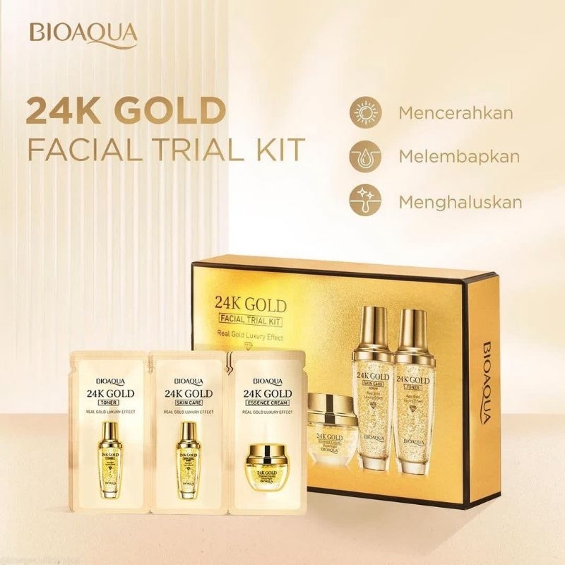BIOAQUA 24K Gold Facial Kit Set package | Shopee Malaysia