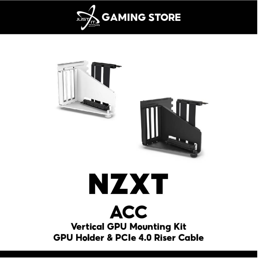 NZXT Vertical GPU Mounting Kit GPU Holder & PCIe 4.0 Riser Cable ...