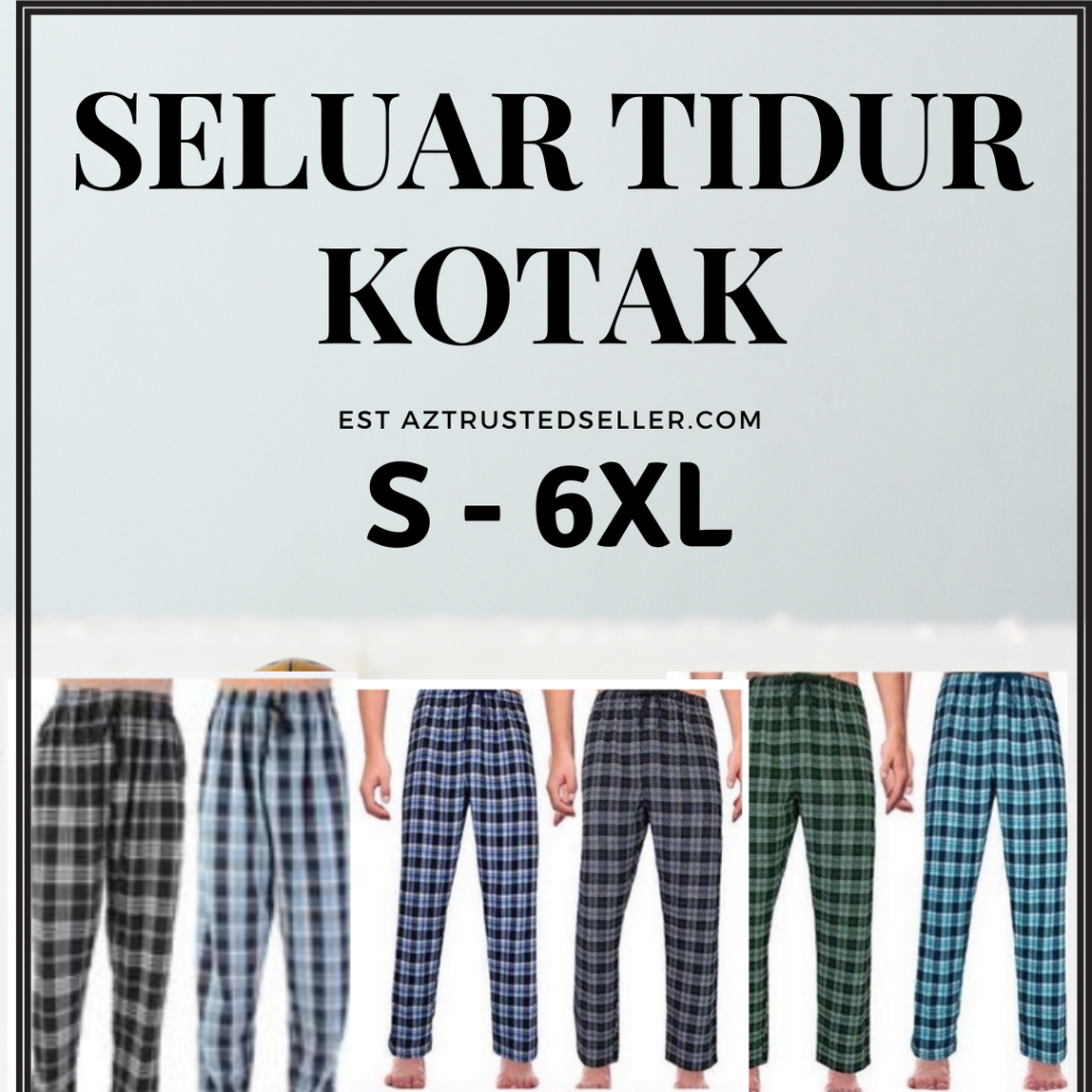 SALE! 🔥HIGH QUALITY 🔥 SELUAR KOTAK SELUAR PETAK UNISEX COTTON SELUAR ...