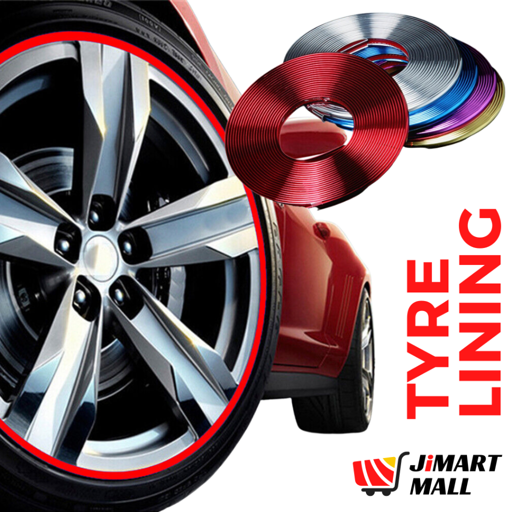 CAR TYRE RIM LINING STRIP Bumper Bonnet Tire Tayar Wheel Sticker Motor ...