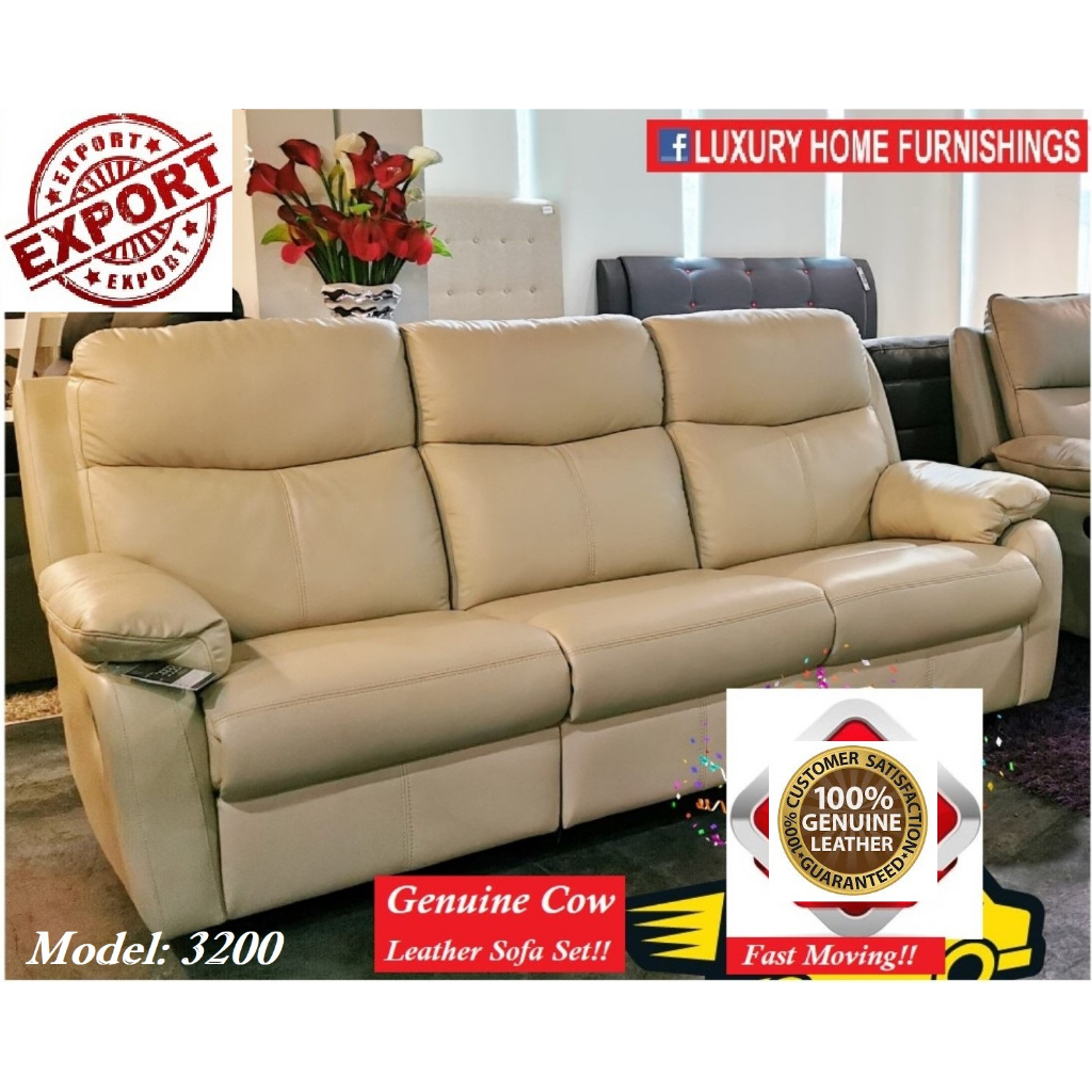 Power / Manual 3RR (Recliner) GENUINE COW LEATHER, H/L Superior Comfort ...
