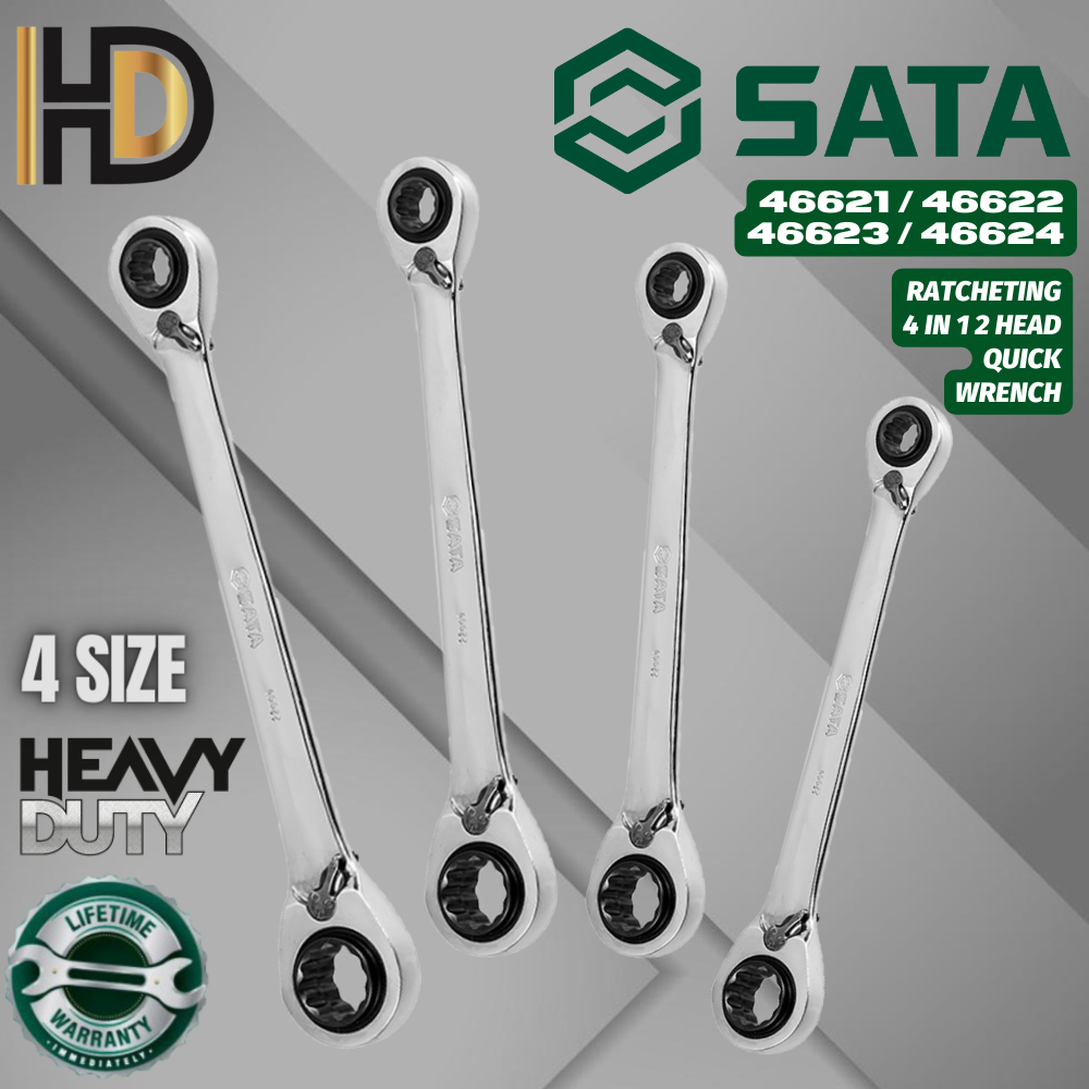 SATA 4 IN 1 2-Head Quick Pull Wrench / Ratchet Wrench Set / 46621 ...