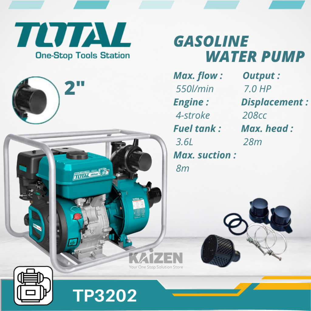 TOTAL TP3202 Gasoline Water Pump 7.0 HP | Shopee Malaysia