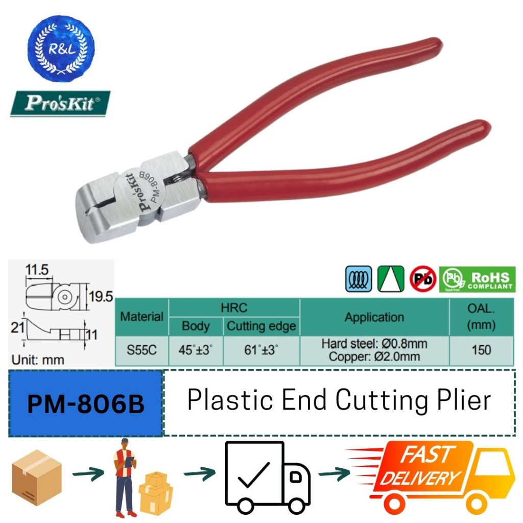 Proskit PM-806B Plastic End Cutting Plier / PM-806A Plastic Oblique ...