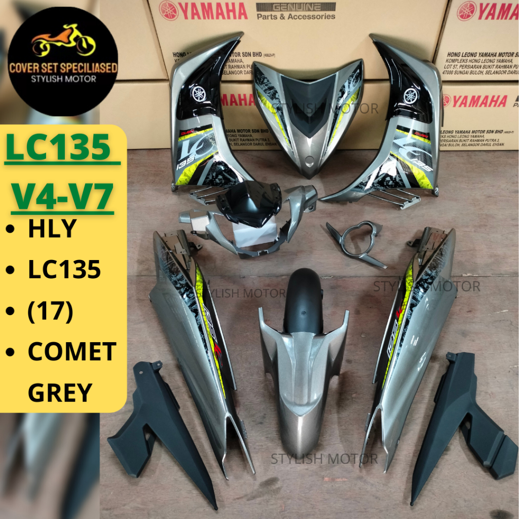 HLY ORIGINAL YAMAHA COVERSET LC135 V3/V4/V5/V6/V7 (17) COMET GREY SIAP ...