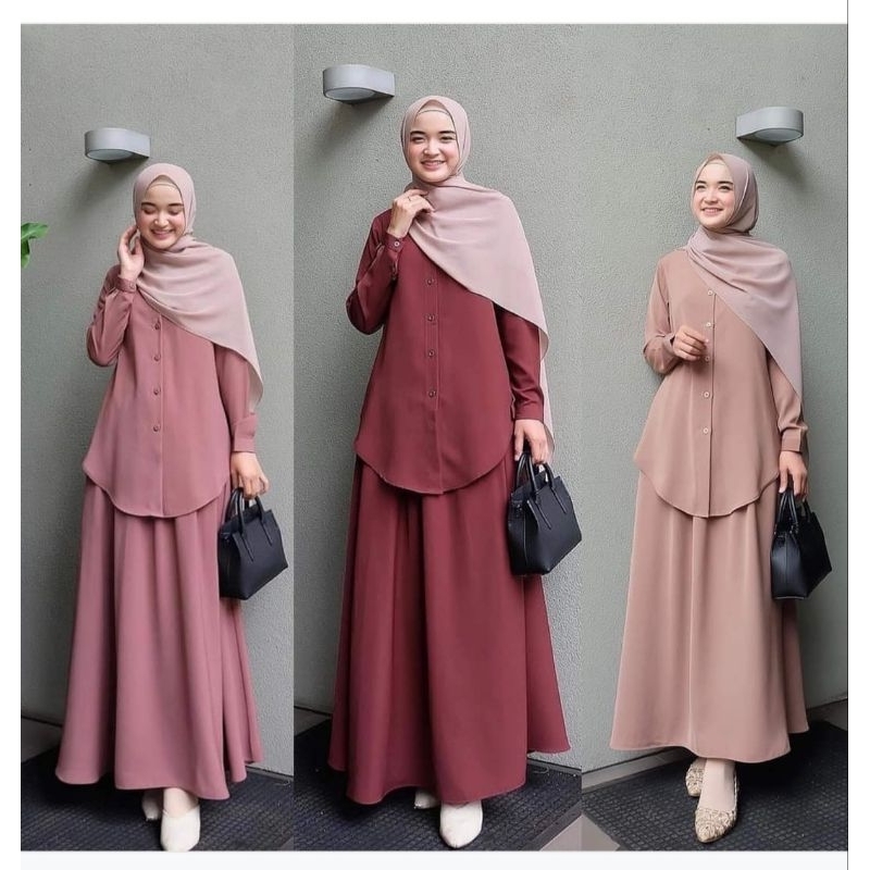 READY STOCK MYS88 SET BAJU MUSLIMAH DAN SKRIT PLUS SIZE DADA 50 KEMBANG ...