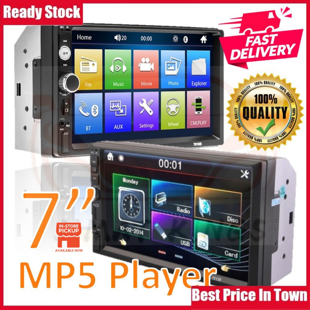 7" Double 2 Din HD Car Video MP5 Player 7018B Touch Screen FM Car Radio ...