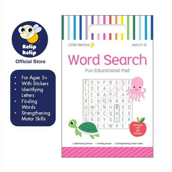 Little Genius Word Search Pad Activity Book Full With 48 Pages & Reward ...