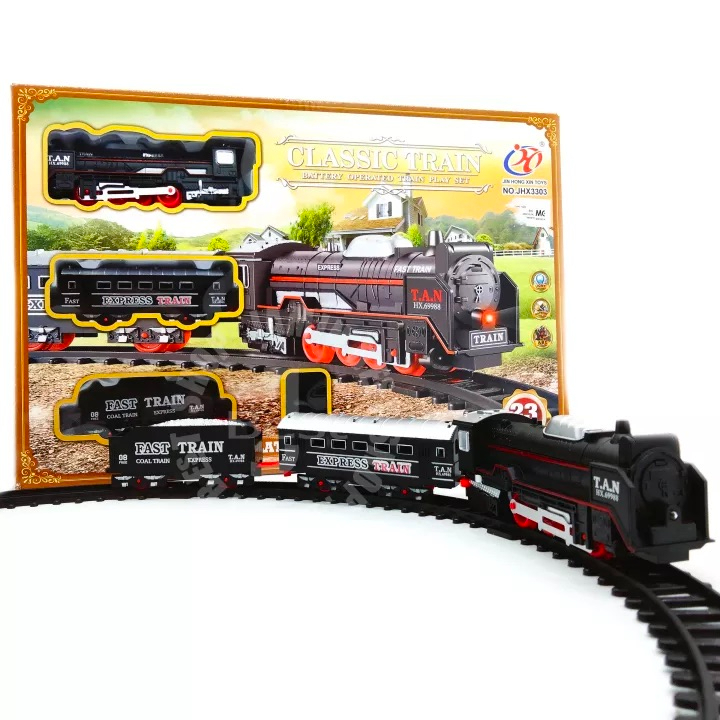Rail King Electric Classical Train Toy Set Kereta api Train & Railway ...