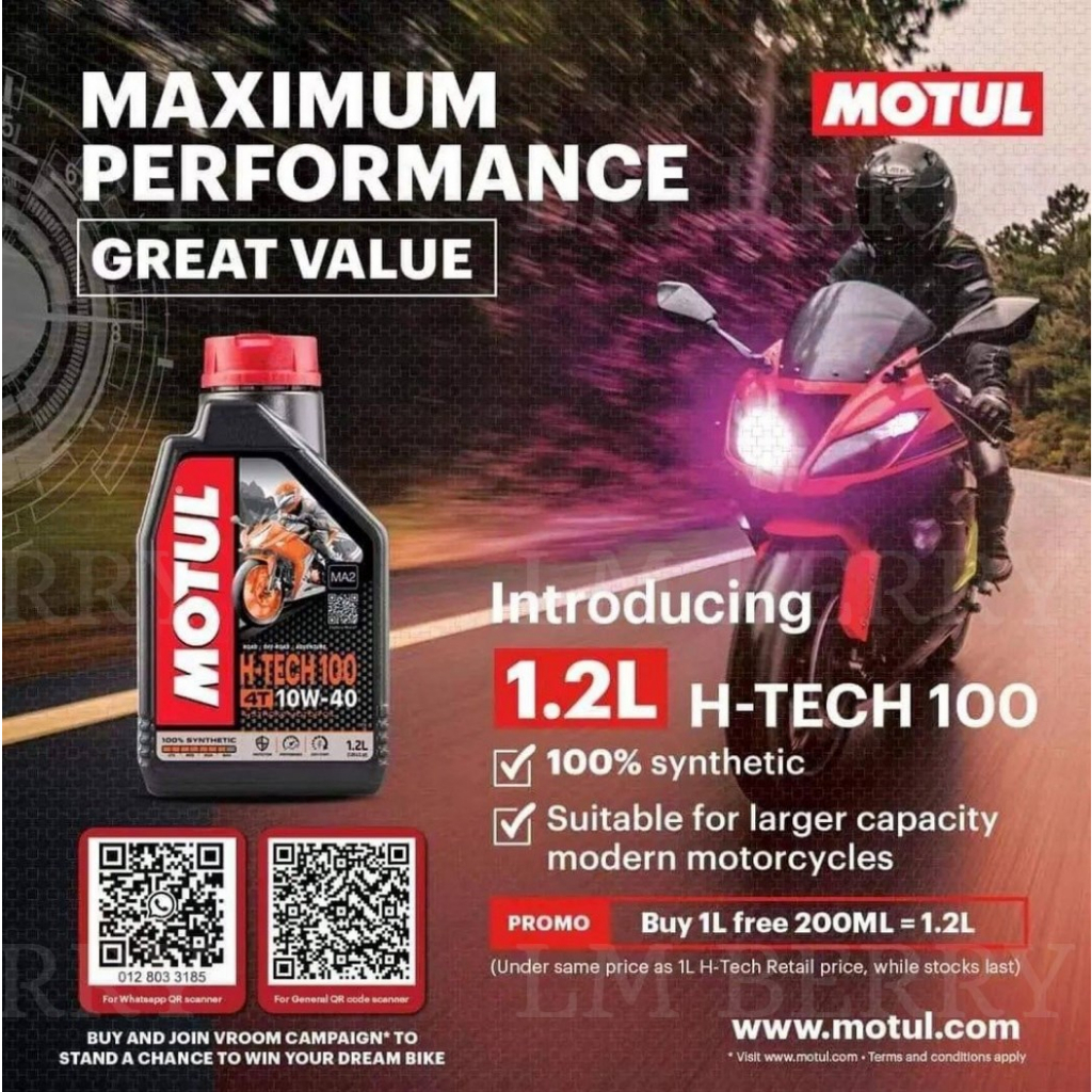 ORIGINAL Motul 3100 /5100 GP POWER 4T 15W50 100% minyak motul 5100 ...