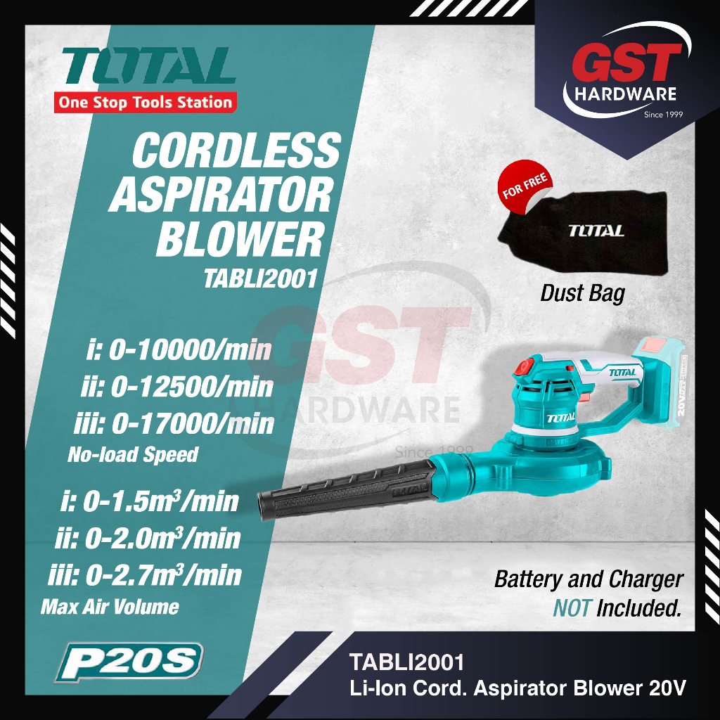 Total Cordless Blower 2 in 1 TABLI2001 Leaf Blower Cordless Blower And ...