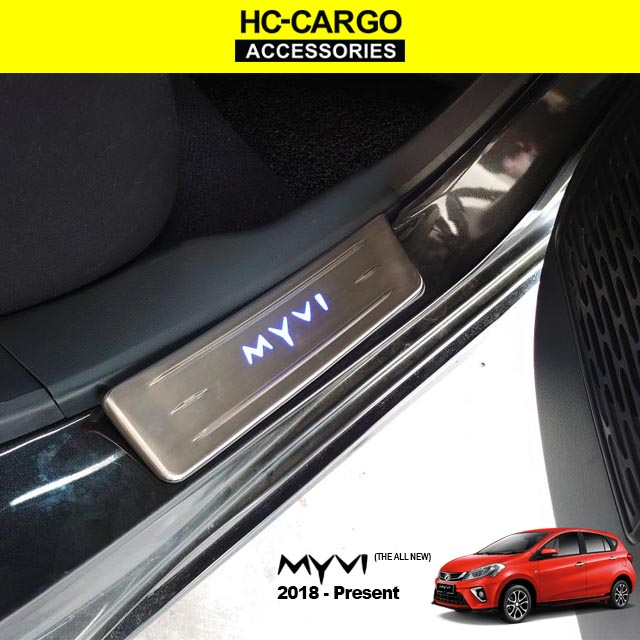 Hc Cargo Perodua Myvi 2018 2020 2021 Blue LED Door Side Sill Step Plate ...