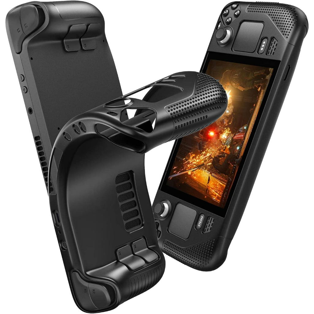 Steam Deck JSAUX Official Silicone Case Soft Cover Protector with Full ...