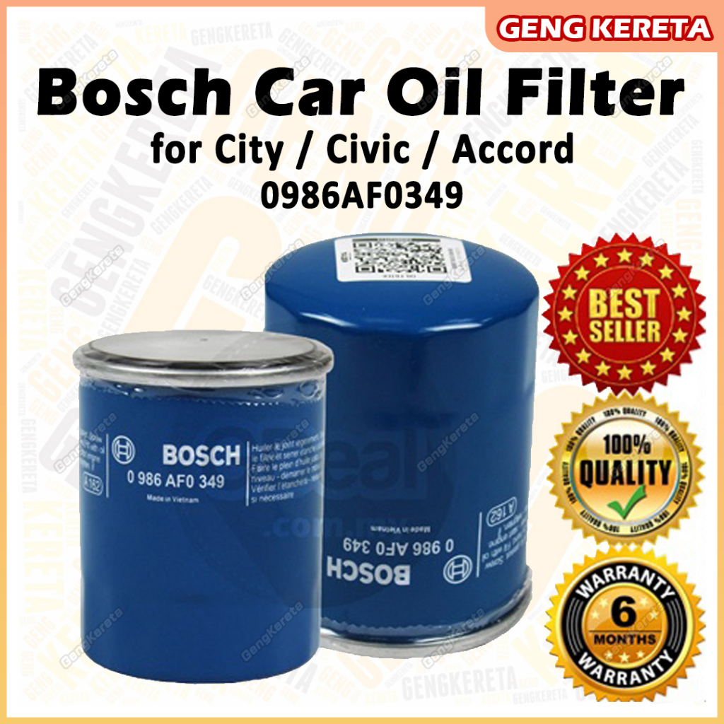 Bosch Oil Filter Car Penapis Minyak Kereta 1pc for Honda City / Civic ...
