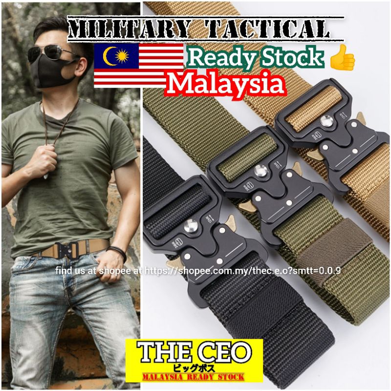 [Original Heavy Metal Buckle] Tentera Military Tactical Nylon Belt tali ...