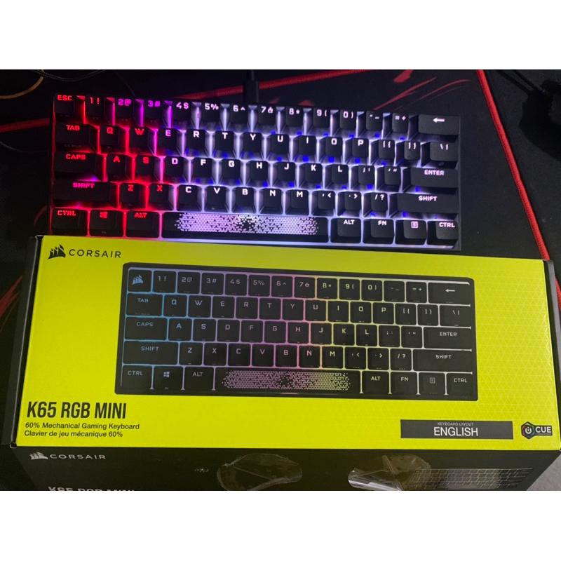 CORSAIR K65 RGB Mini 60% Cherry MX Speed Mechanical Gaming Keyboard ...